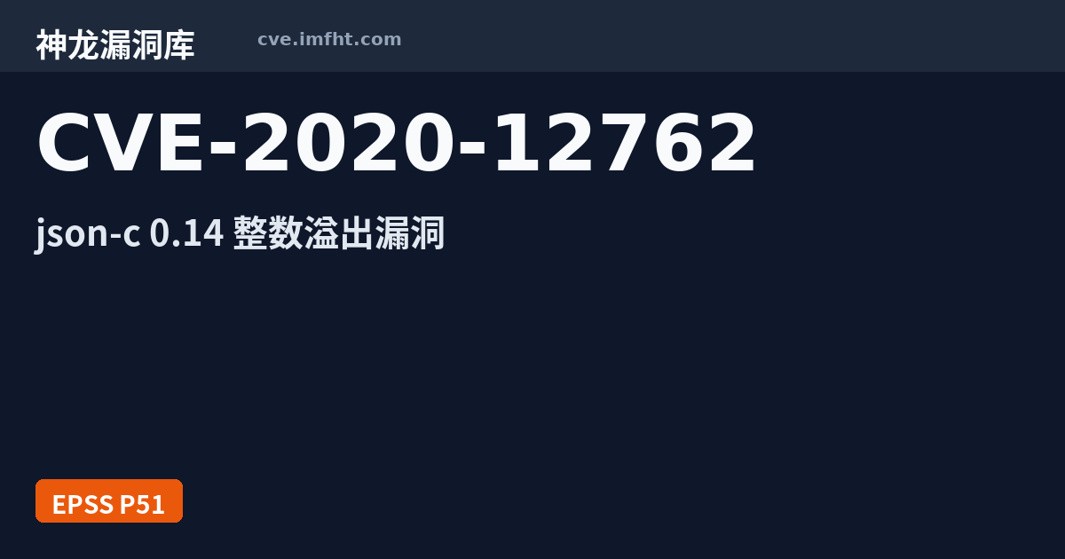 CVE-2020-12762: json-c through 0.14 has an integer overflow and ...